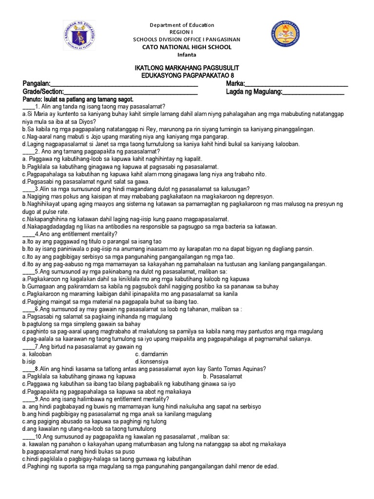 ESP 8 3rd Quarter | PDF
