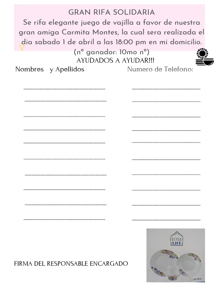 Rifa | PDF | Cocina, comidas y vino