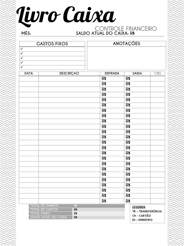 Novo LIVRO CAIXA 2021 | PDF | Dinheiro