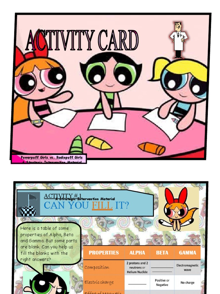 SIM Activity Card (Alpha, Beta and Gamma) | PDF | Radioactive Decay ...