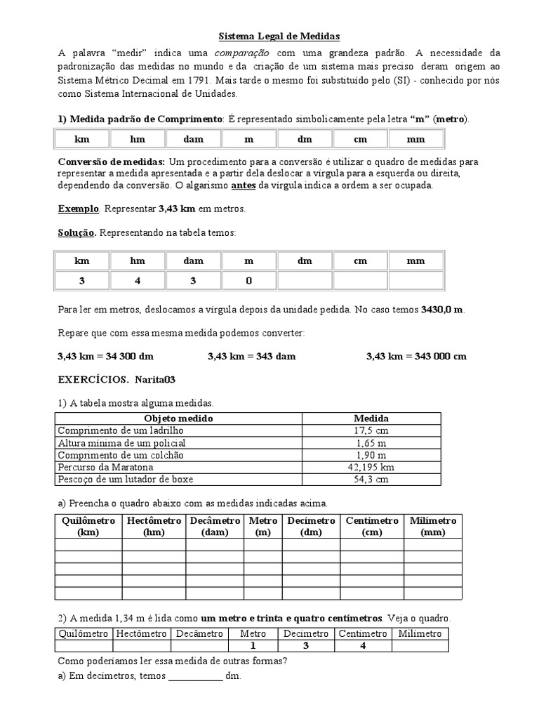 Revisao 6 Ano Porcnetagem e Sistema Decimal | PDF | Metro | Quilograma