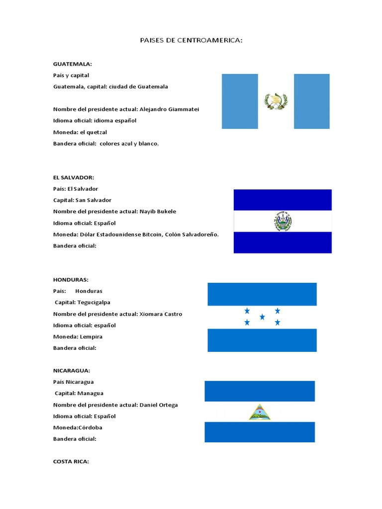 Paises de Centroamerica | PDF | Gusto