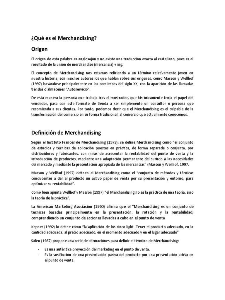 Qué Es El Merchandising | PDF | Comercialización | Producto (Negocio)