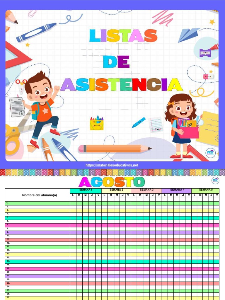 LISTAS DE ASISTENCIAS CICLO ESCOLAR 2022-2023 | PDF