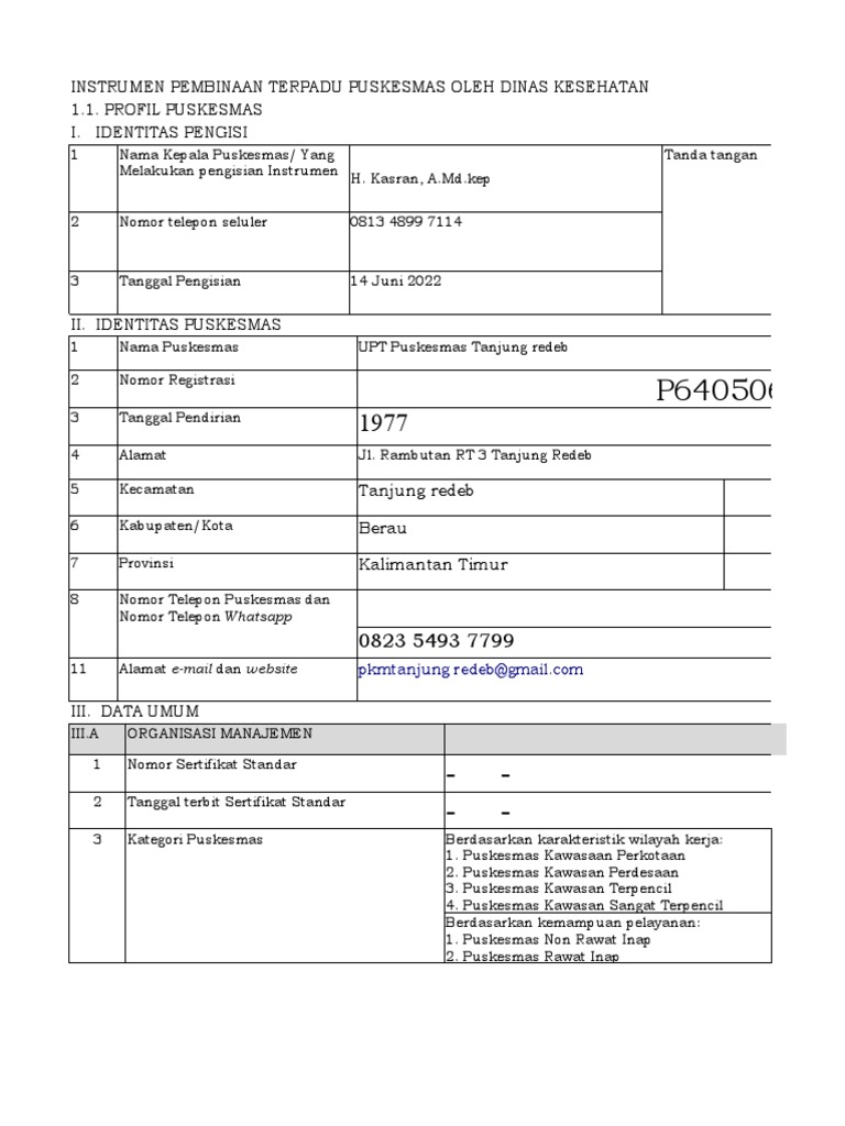 Instrumen TPCB PKM TG Redeb 2023 | PDF