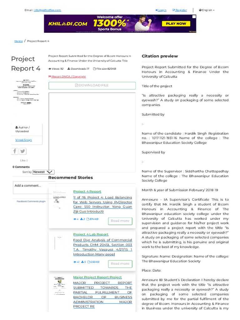 Project Report 4 - PDFCOFFEE.COM | PDF | Brand | Packaging And Labeling
