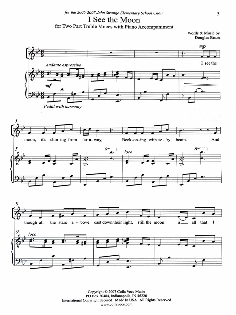 I See The Moon | PDF | Musical Compositions | Musical Forms