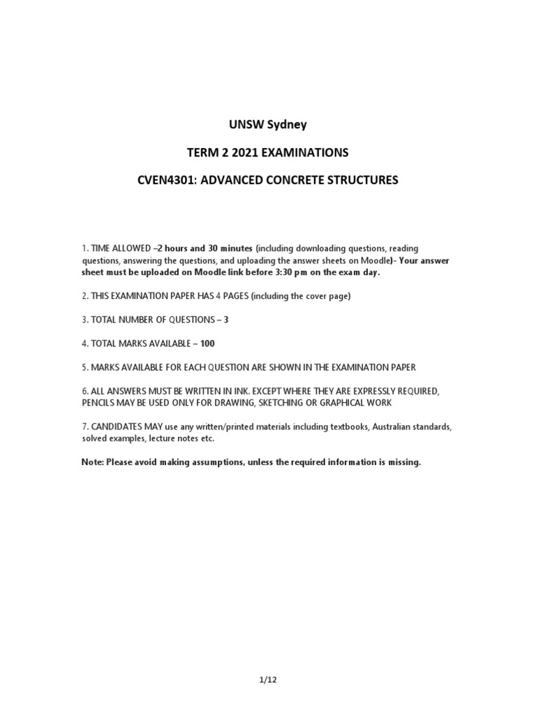 Solution To Final Exam Paper-T2-2021 | PDF | Prestressed Concrete ...