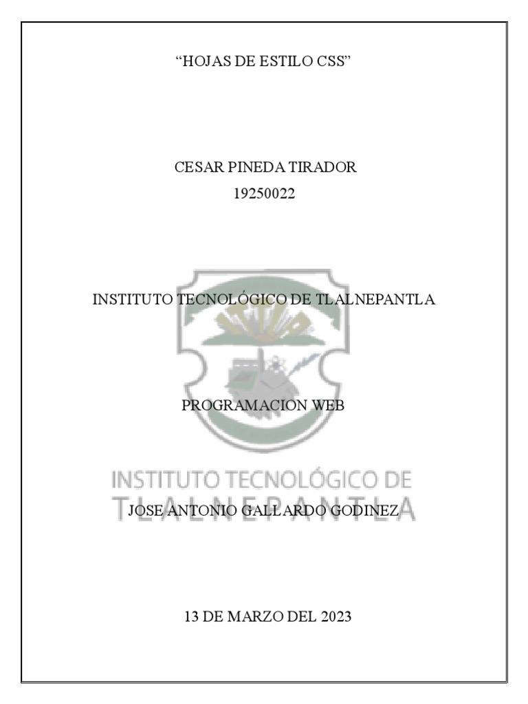 Hojas de Estilo CSS | PDF | Página web | Hipertexto