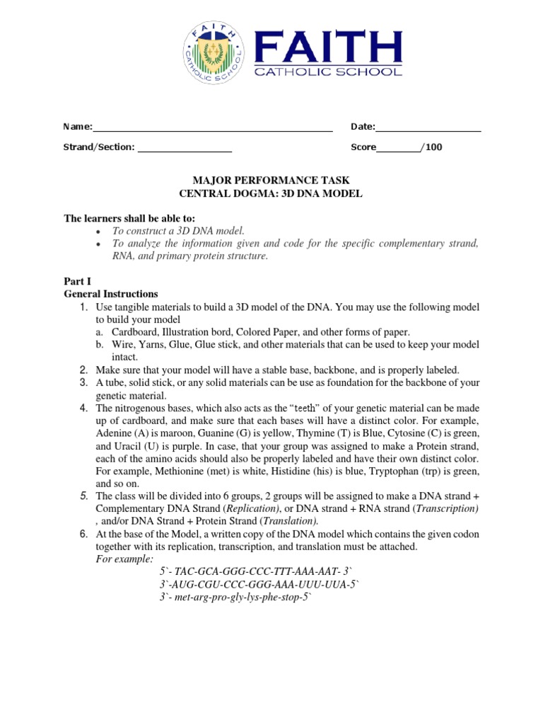 Genbio2 - Major Performance Task | PDF | Dna | Life Sciences