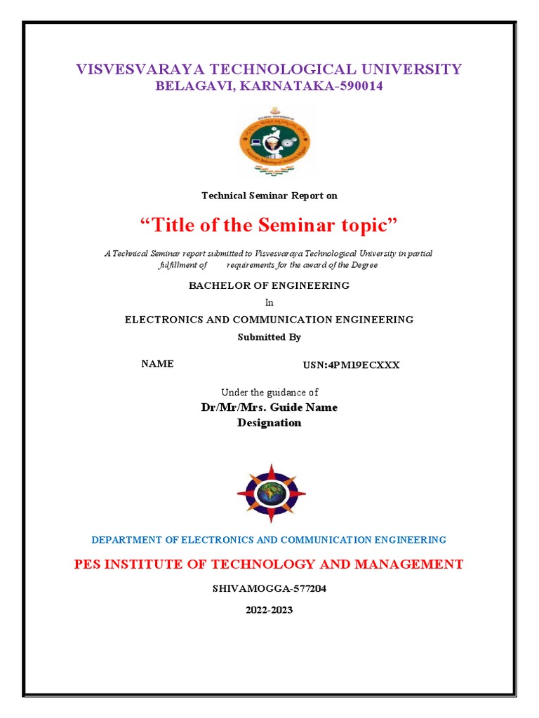 VTU Technical Seminar Report Format | PDF | Computing | Computer Science