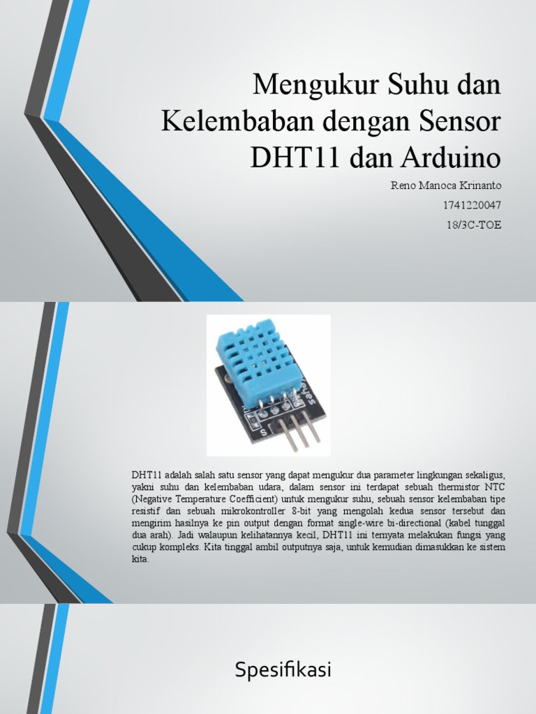 Mengukur Suhu Dan Kelembaban Dengan Sensor DHT11 | PDF | Teknologi & Rekayasa