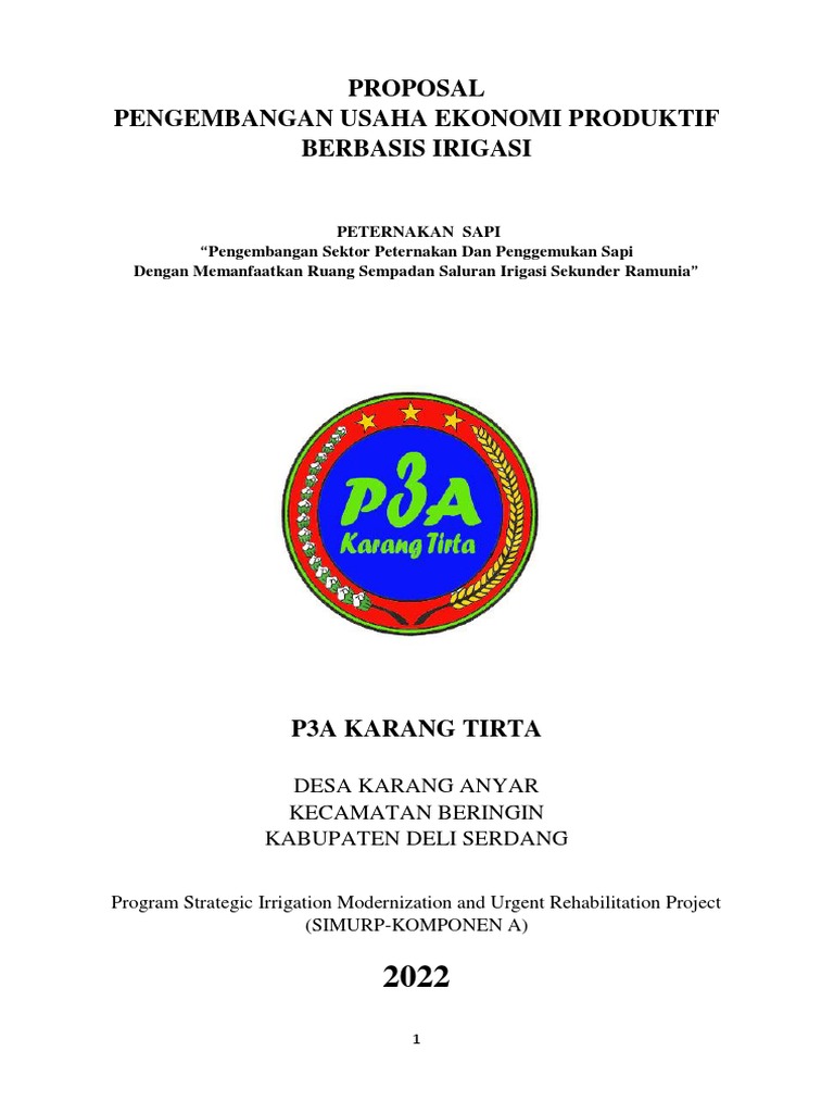 Proposal Uep P3a Karang Tirta Di Ramunia | PDF
