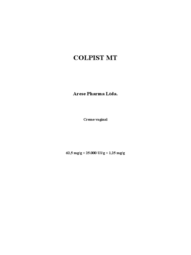 Colpist MT bula concisa | PDF | Gravidez | Medicina Clínica