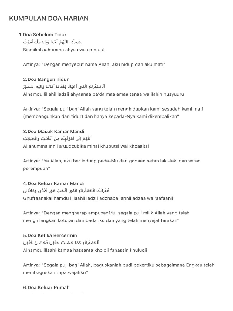 Kumpulan Doa Harian 2 | PDF