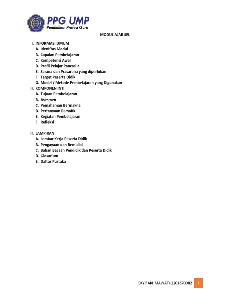 Modul Ajar Sel untuk Pelajar | PDF