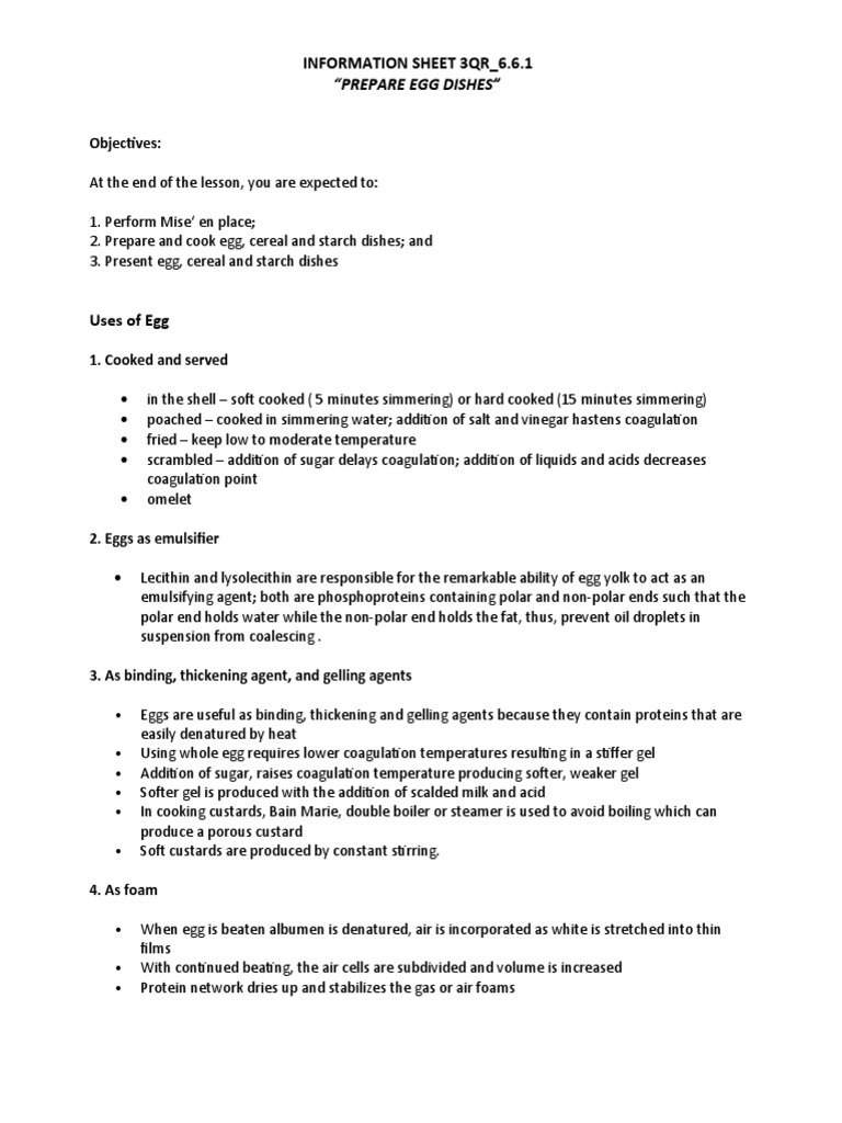 Module6 HE2 C2 | PDF | Egg As Food | Egg White