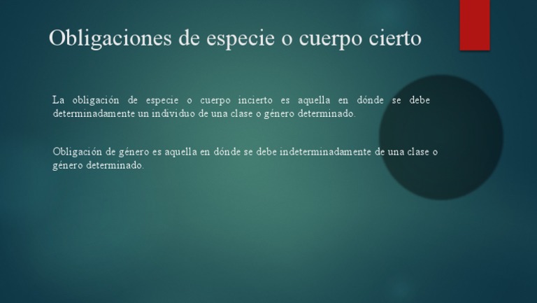 Obligaciones de Especie o Cuerpo Cierto | PDF