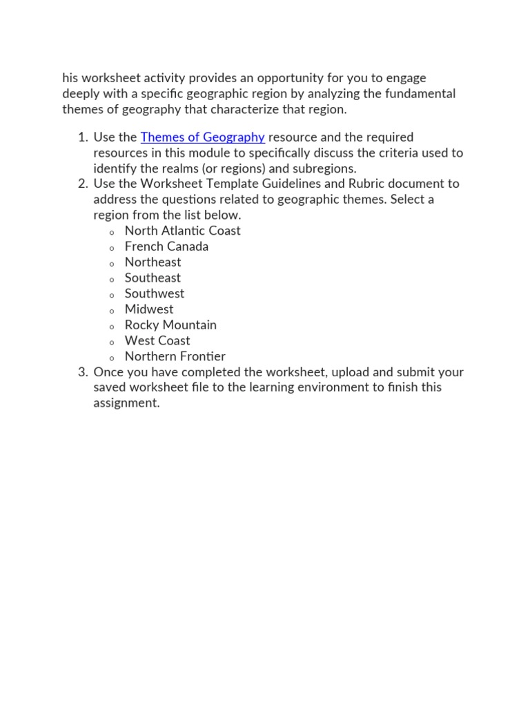 What Makes A Region A Region Assignment | PDF | Geography | North America