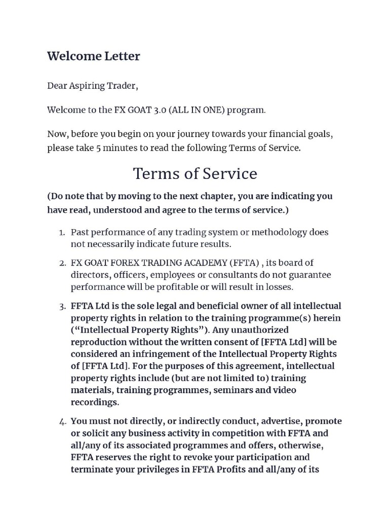 Welcome Letter | PDF