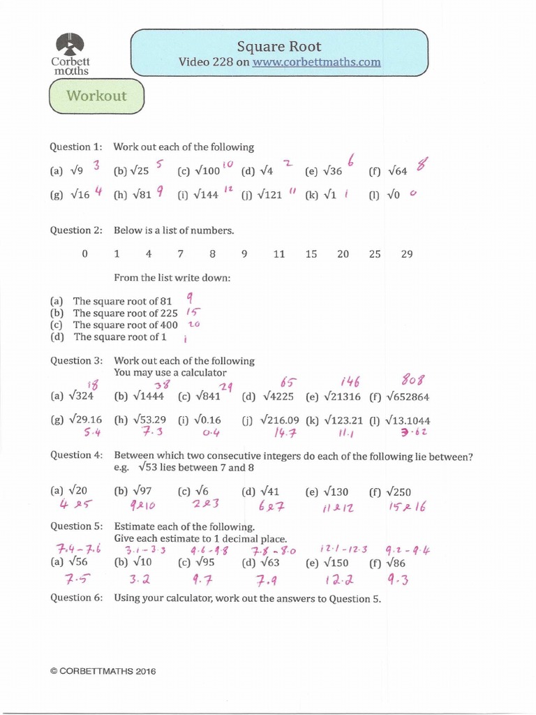 Square-root-answers.pdf | PDF