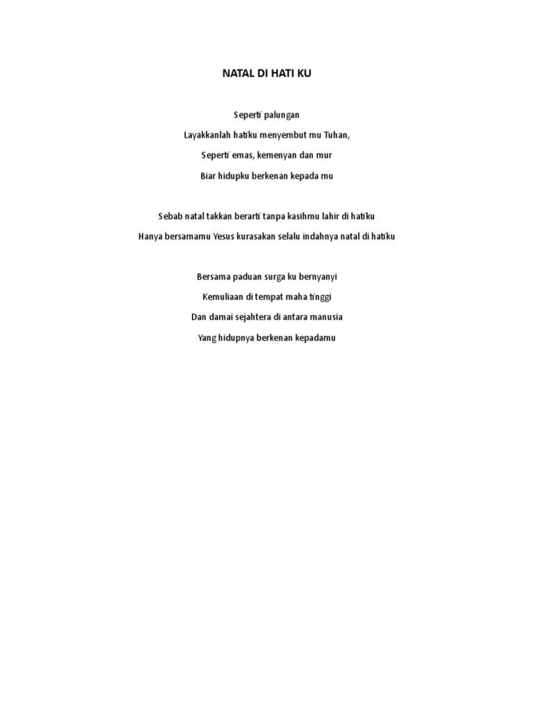 Natal di Hati: Kasih dan Damai Sejahtera | PDF