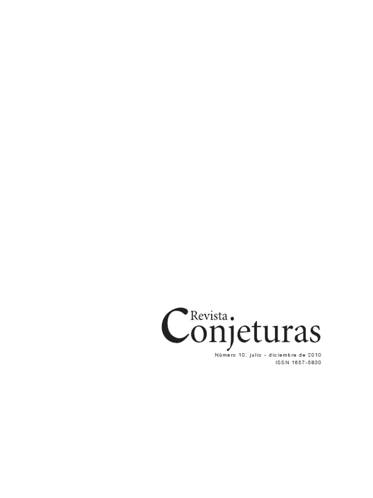 Conjeturas No 10, Indice y Contenido Final (Recovered 1) | PDF ...
