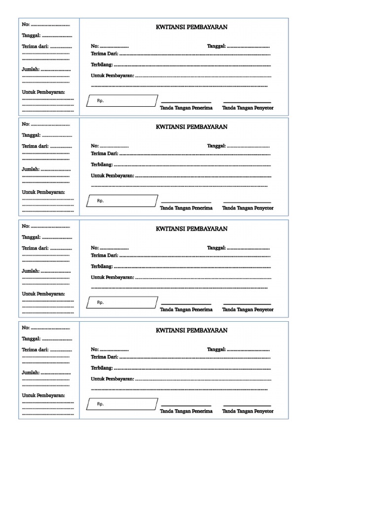 Contoh Kwitansi Excel 3 | PDF