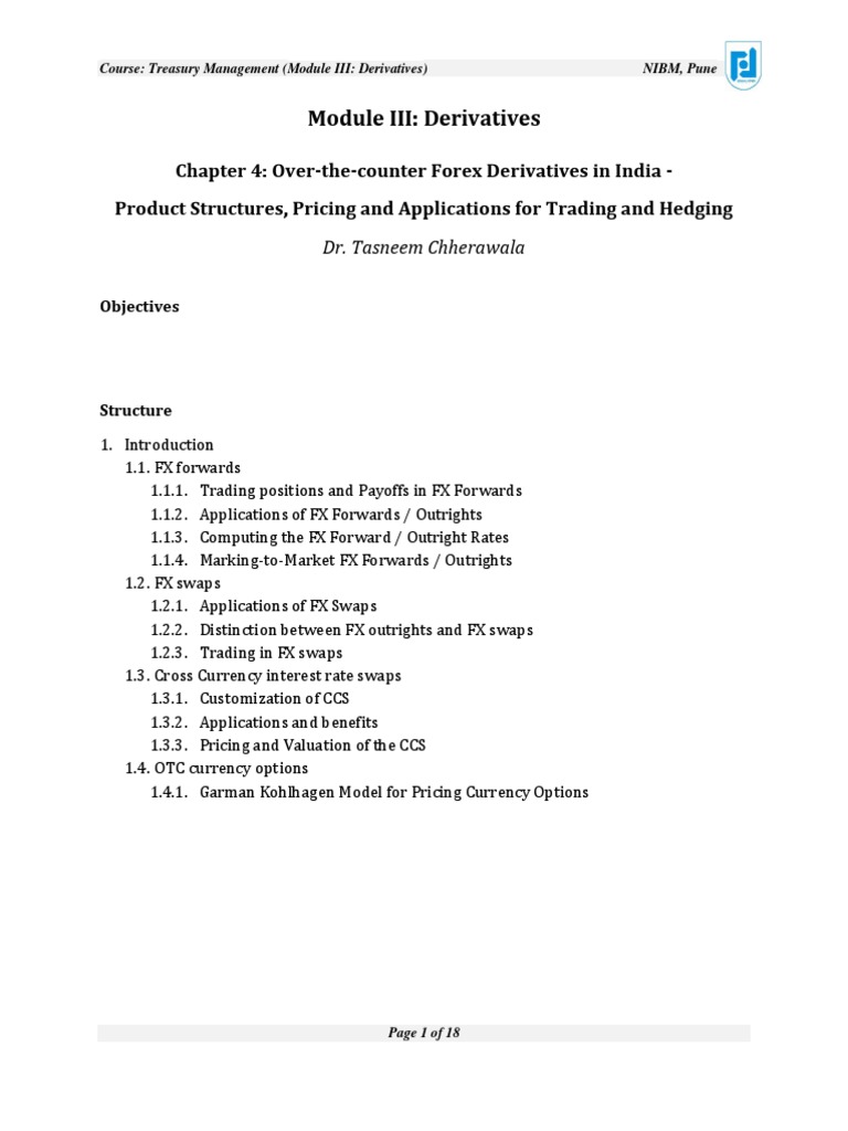 Module III: Derivatives | PDF | Foreign Exchange Market | Swap (Finance)