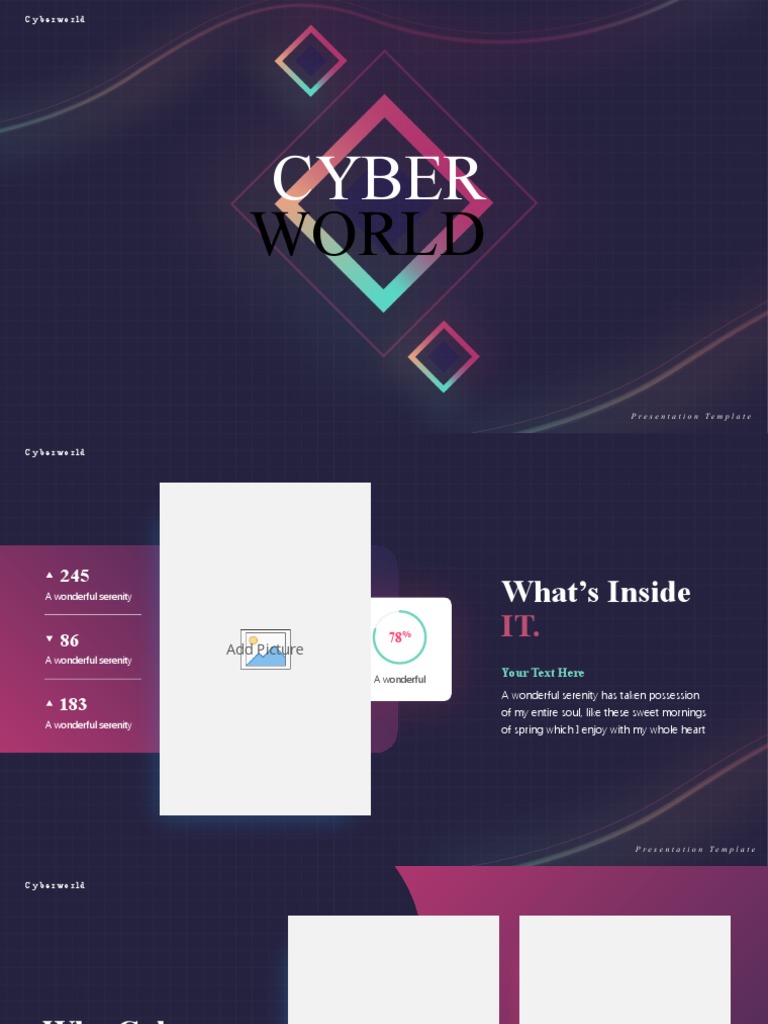 CyberWorld Free PowerPoint Template | PDF | Computing