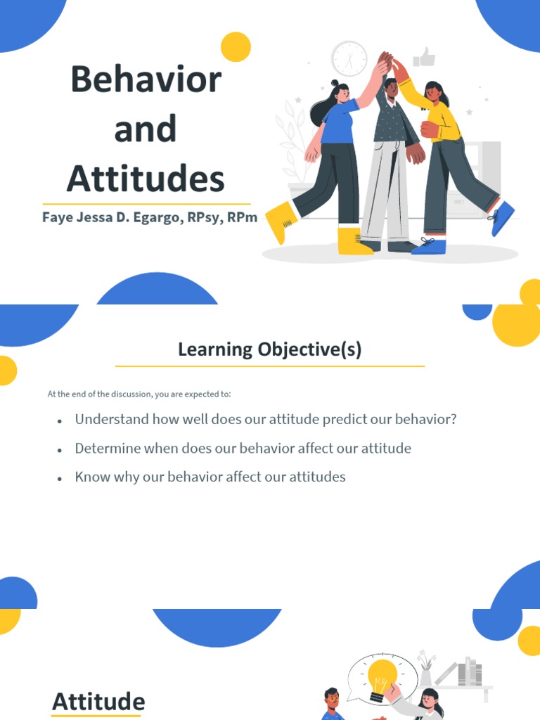 Lesson 4 - Attitudes and Behaviors PDF | PDF | Attitude (Psychology ...