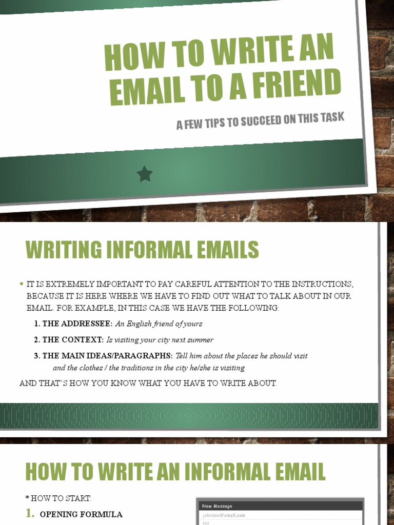 How To Write An Email To A Friend: A Few Tips To Succeed On This Task | PDF