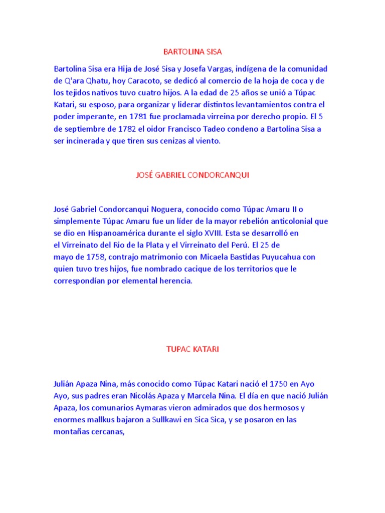 Bartolina Sisa | PDF