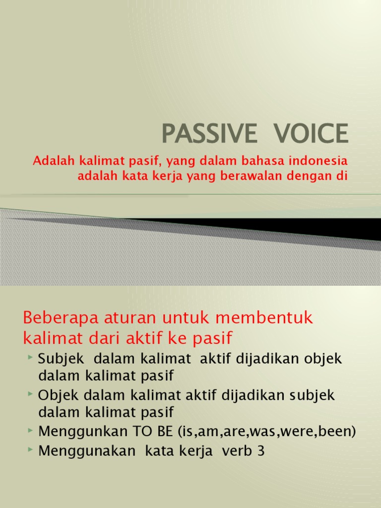 Guidelines and Examples for Converting Sentences from Active to Passive ...