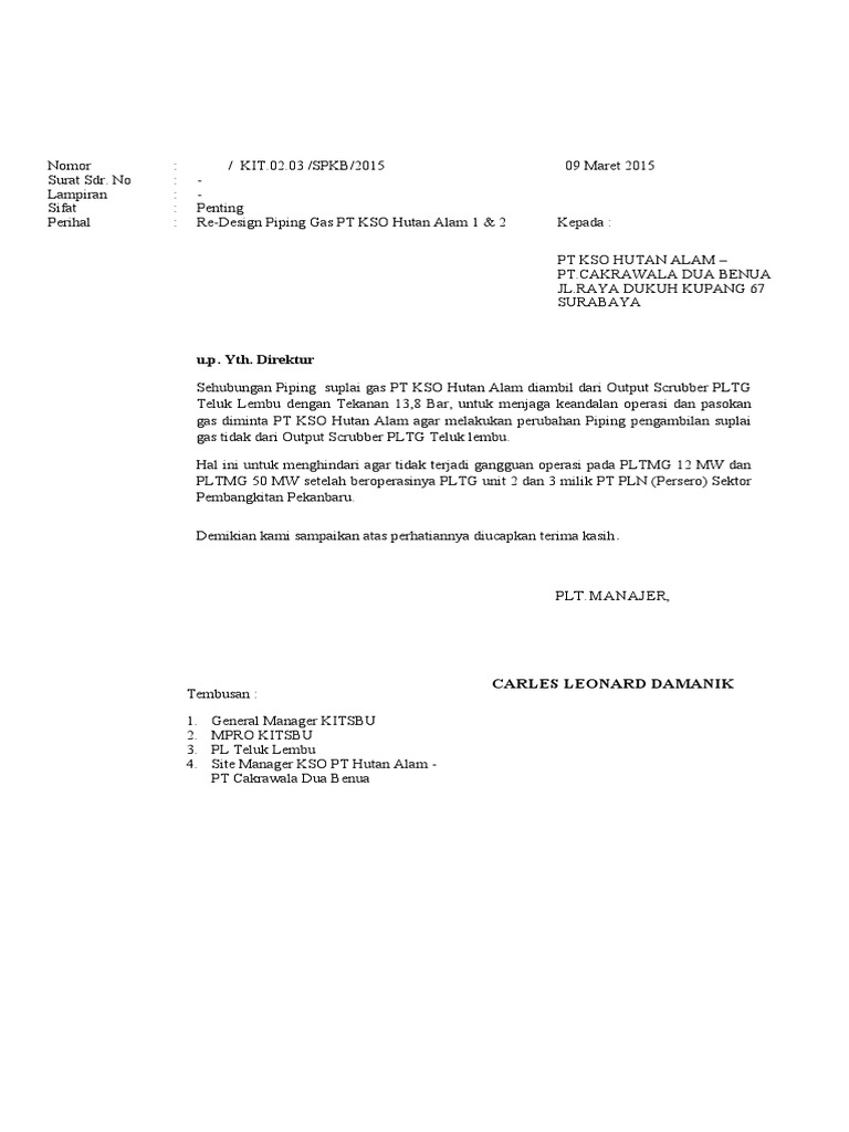 Surat KSO Hutan Alam | PDF