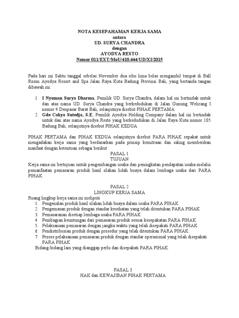 Akta Bawah Tangan | PDF