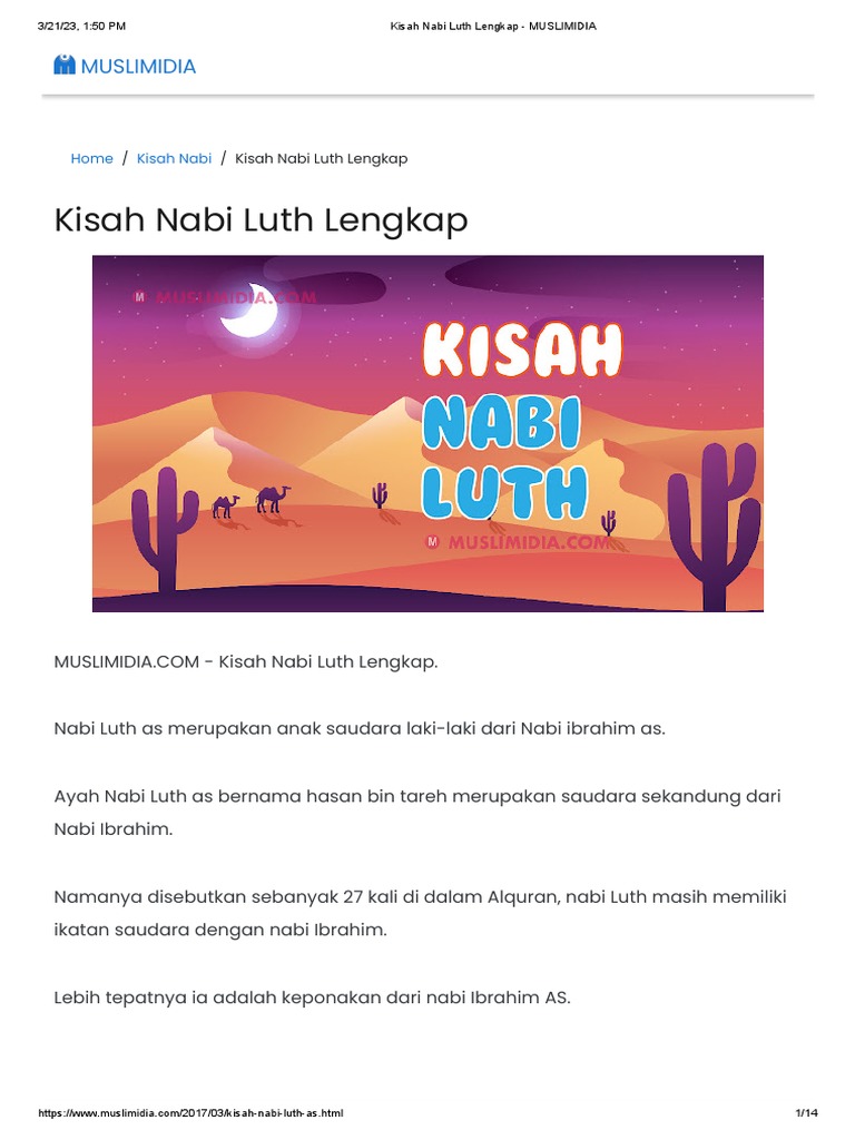 Kisah Nabi Luth dan Kaum Sodom | PDF | Ilmu Sosial | Agama & Spiritualitas