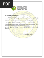 Barangay Certification For PWD | PDF