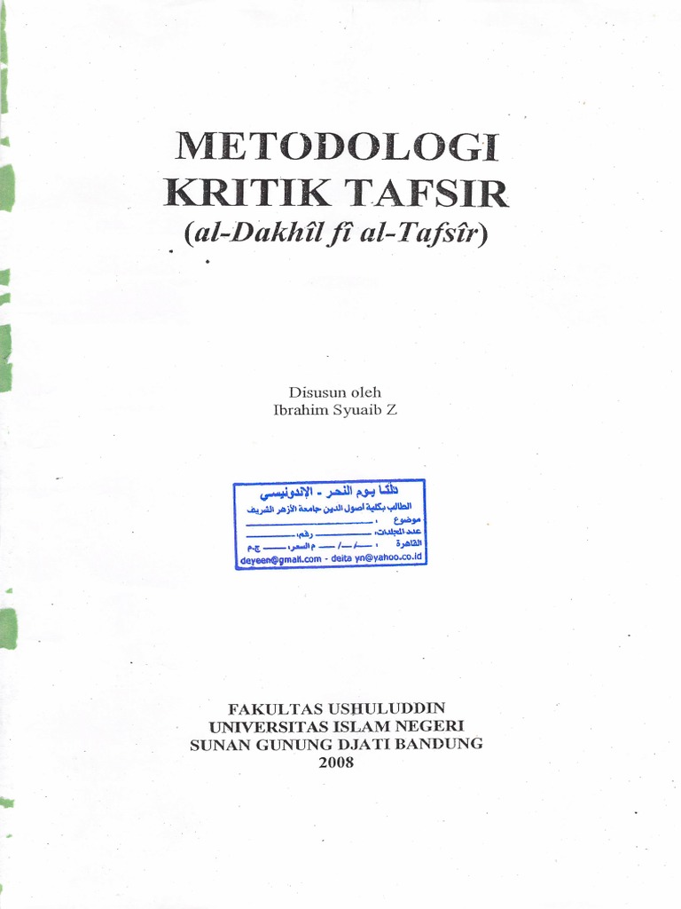 Metodologi Kritik Tafsir PDF | PDF