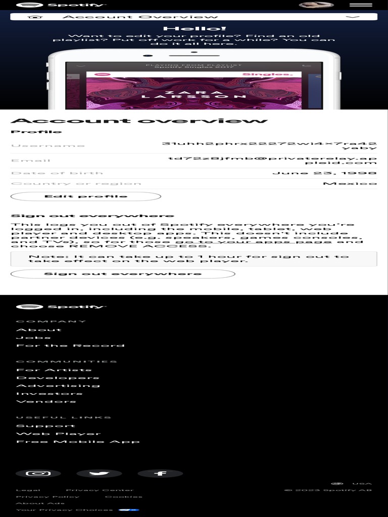 Account Overview - Spotify PDF | PDF