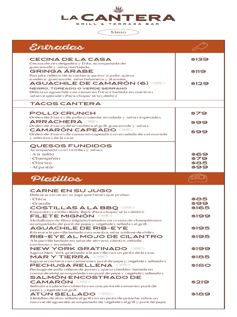 Menu Cantera | PDF | Taco | ensalada