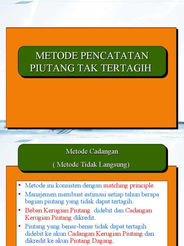 Metode Pencatatan Piutang Tak Tertagih | PDF