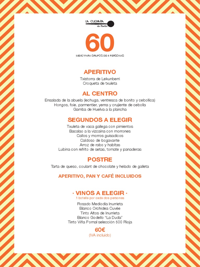 Menú Restaurante Ejemplo | PDF