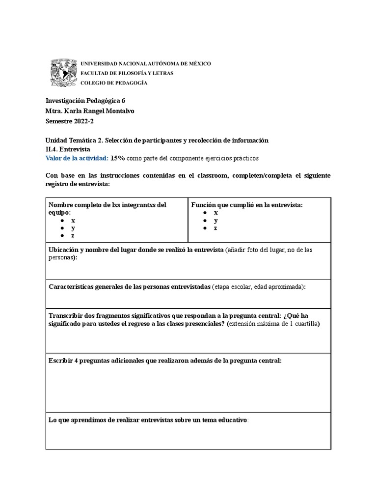 Ejercicio Práctico 2. Entrevista | PDF