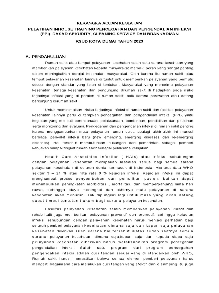 Kak Pelatihan Ppi Dasar | PDF