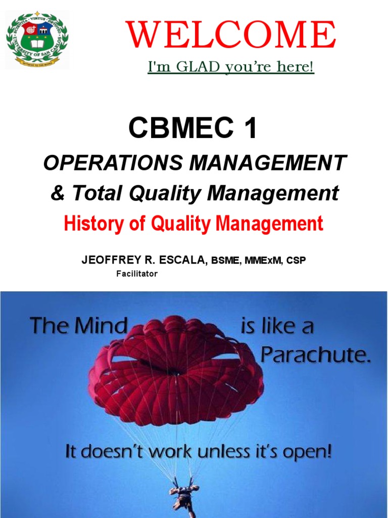 CBMEC 1 Ppt1 History of Quality Management | PDF | Quality (Business ...
