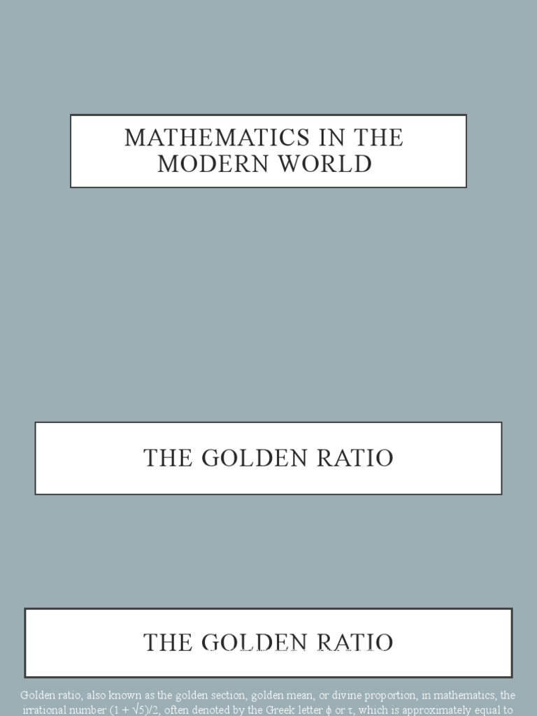 Golden Ratio | PDF | Ratio | Numbers
