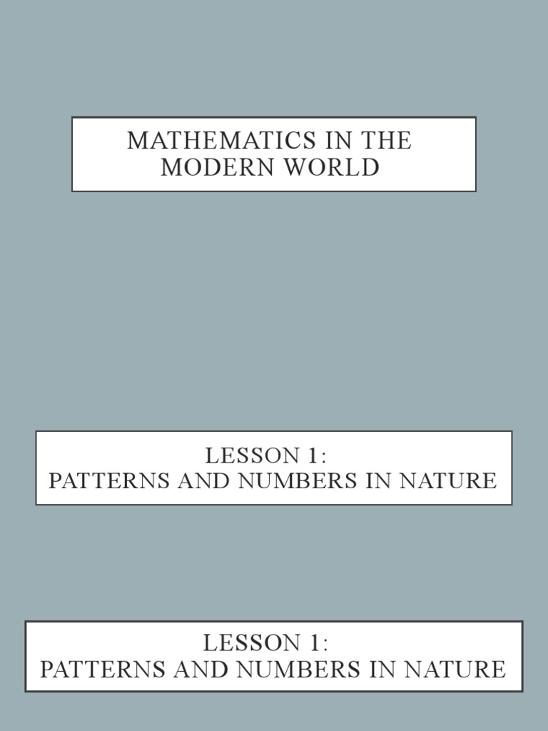 Lesson 1 MMW | PDF | Pattern | Mathematics