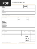 Modèle de fiche d'intervention à remplir | PDF