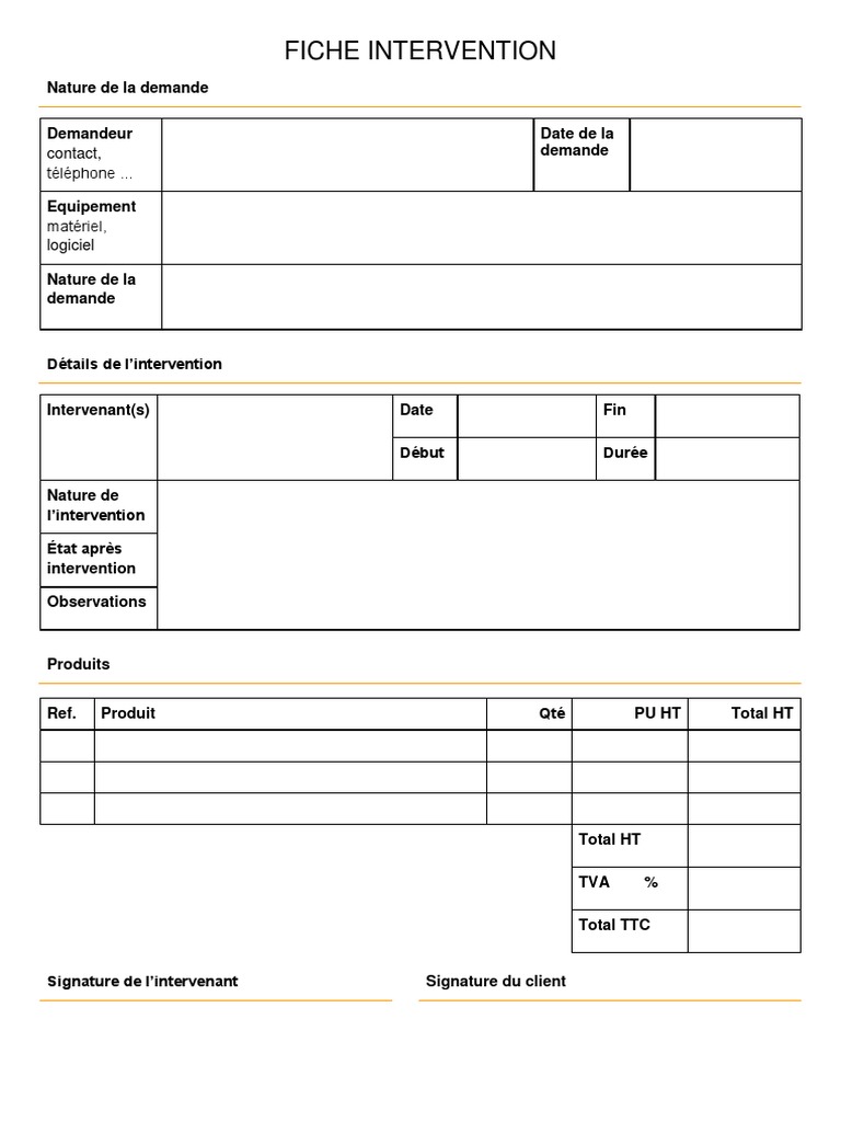 Fiche d'Intervention Maintenance PDF | PDF | Finance et gestion monétaire